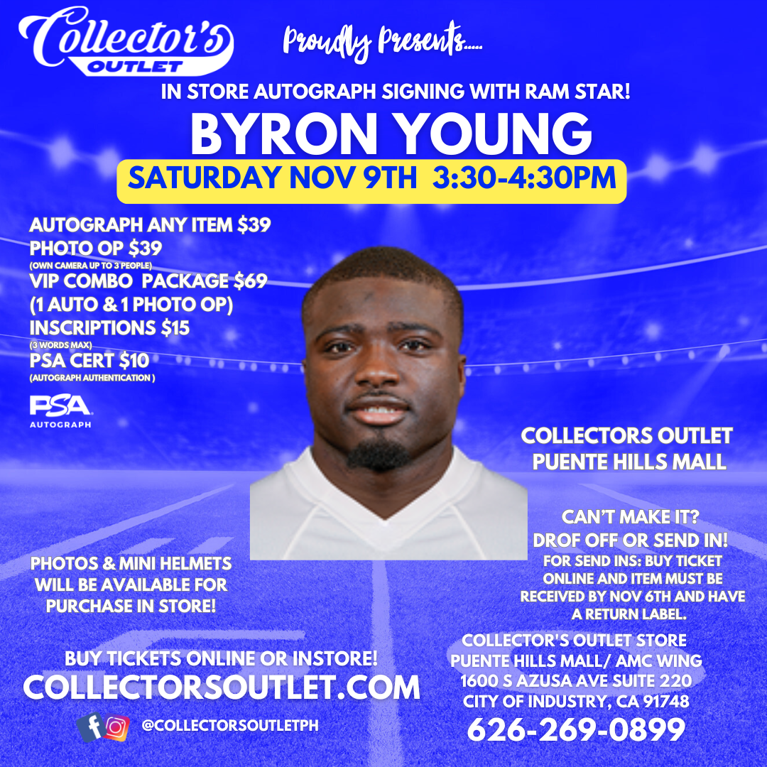 BYRON YOUNG IN STORE AUTOGRAPH SIGNING 11/9 3:30-4:30 – Collectors ...