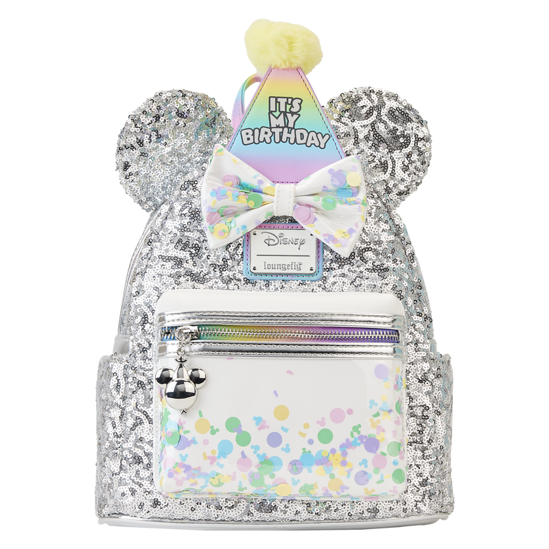 LOUNGEFLY DISNEY Mickey Mouse and Friends Birthday Celebration Mini Ba ...