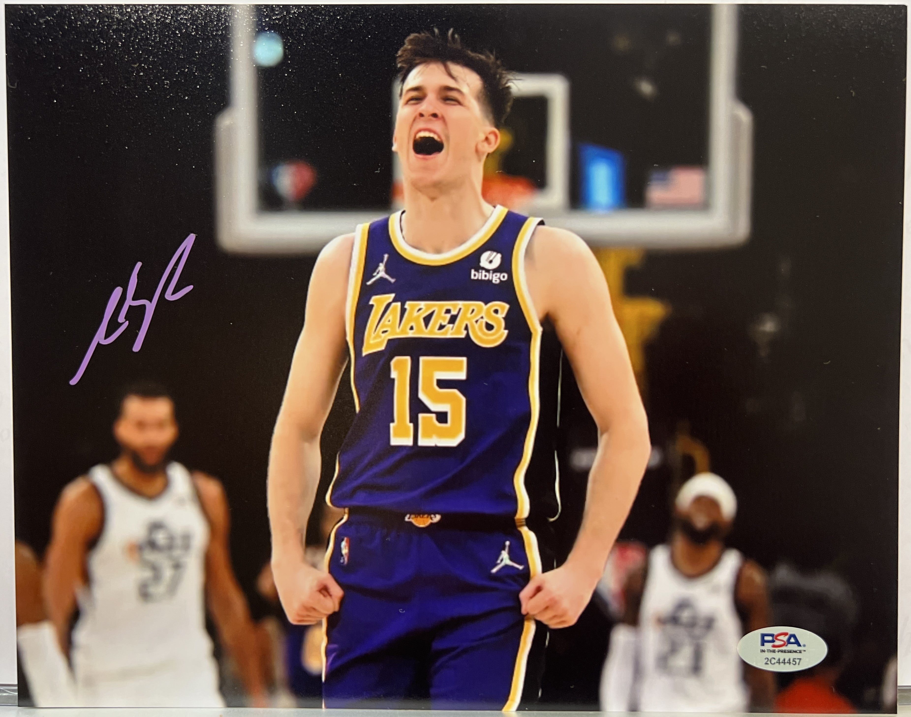 AUSTIN REAVES SIGNED 8 X 10 PHOTO PURPLE SIG PSA ITP CERT YELL ...