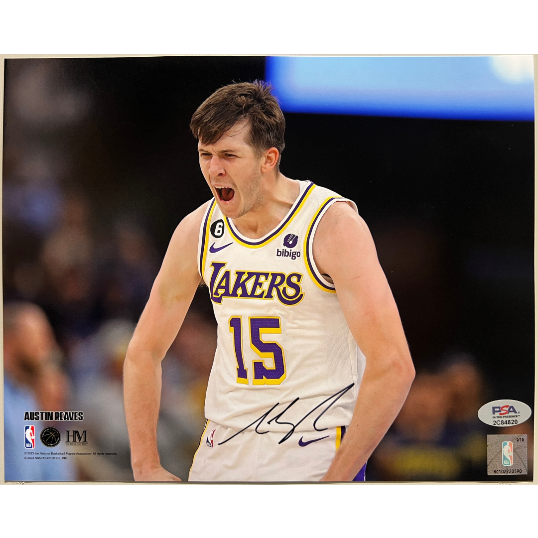 AUSTIN REAVES AUTOGRAPHED 8 X 10 PHOTO FLEXING PSA ITP LAKERS ...