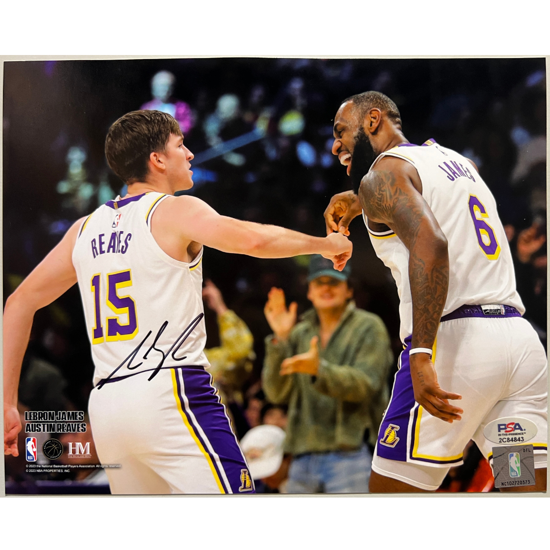 AUSTIN REAVES AUTOGRAPHED 16 x 20 PHOTO W/ LEBRON JAMES PSA ITP LAKERS ...